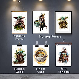Star Wars The Child Baby Yoda Art Prints, Set of 6 (8 inches x 10 inches), Nursery Wall Art Stuff Decor, The Mandalorian Baby Grogu Photos, Kids Playroom, Wall Poster for Office (UNFRAMED)