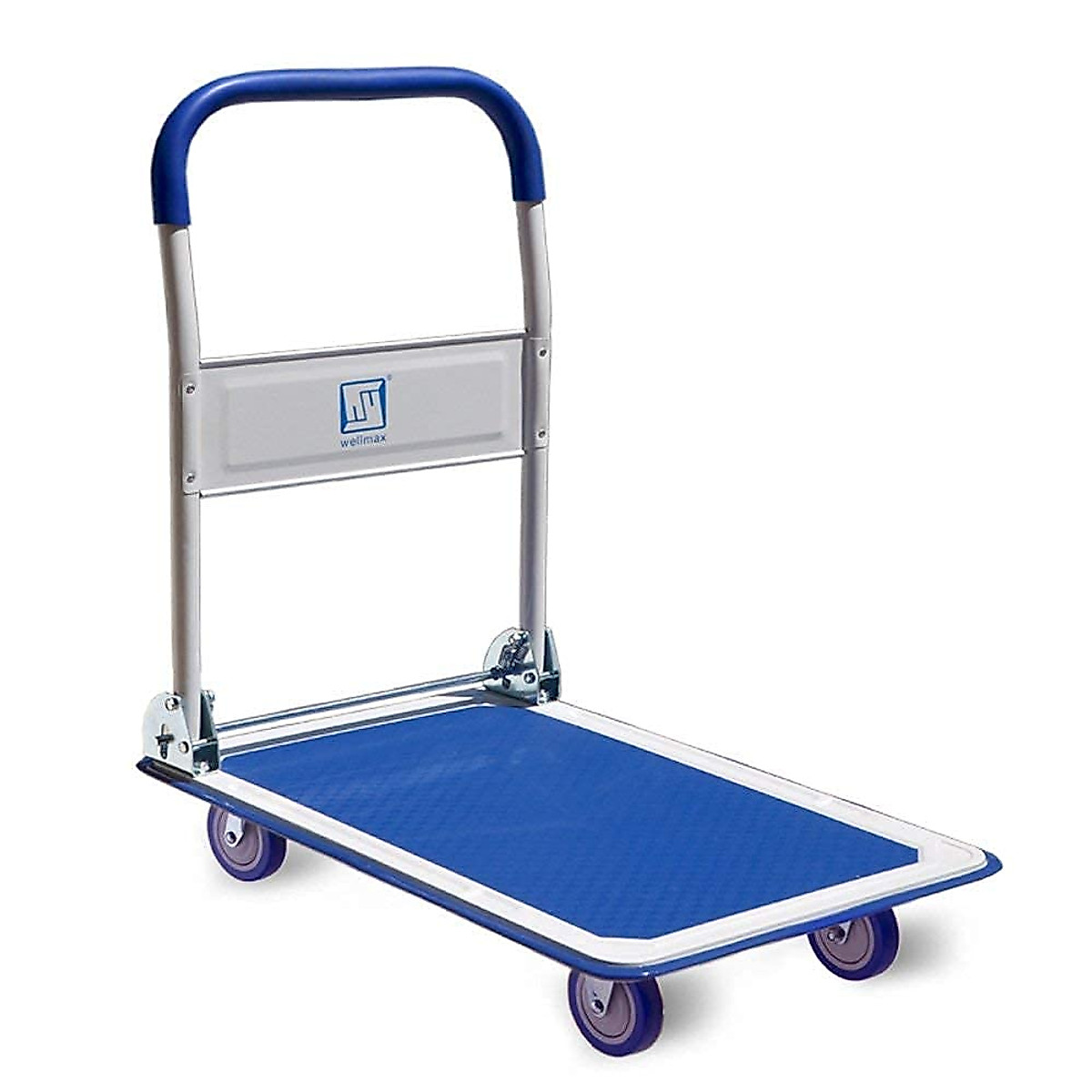 Wellmax 330lb Platform Cart Yellow and Blue