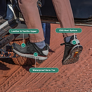 Danner Trail 2650 3” Waterproof Hiking Shoes for Men - Durable Leather & Textile Upper with Breathable Gore-Tex Lining and Vibram Traction Outsole, Black Olive/Flax Yellow - 12 EE