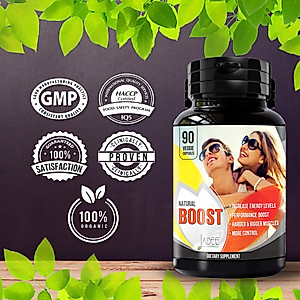 Natural Boost Male Enhancement Pills - Increase 2" in 60 Days with Our Enlargement and Girth Enhancing Formula, Testosterone Booster for Men, Promote Size, Strength, Energy, Stamina, Last Longer Drive
