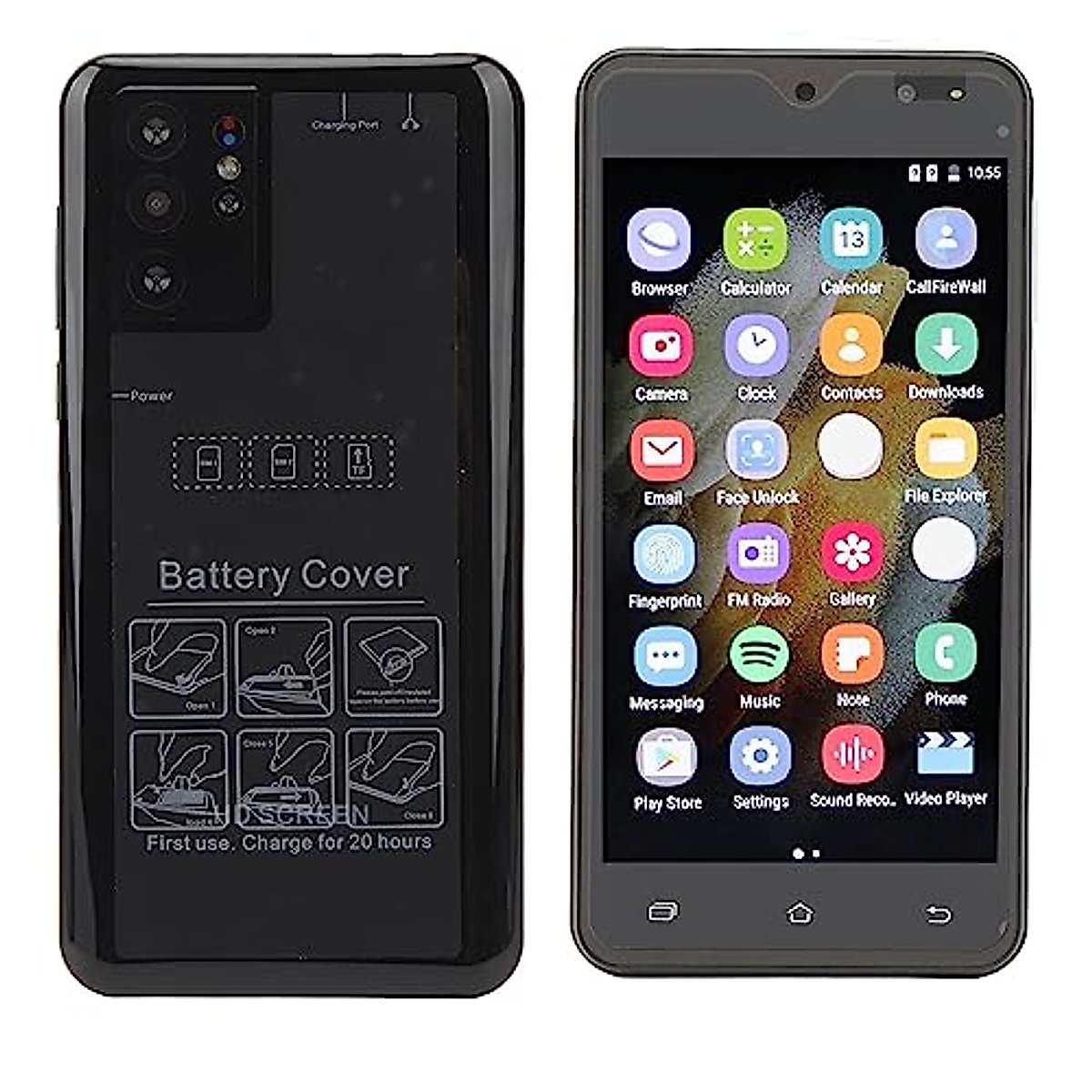 Estink S21 Ultra Android Smartphone, 6.1 Inch HD Display, 1440x Resolution, 10 Cores 12GB RAM 512GB ROM, 5000Mah Battery, Dual SiM Dual Standby, Dual Camera, Face Recognition, for Android 11(US Plug)