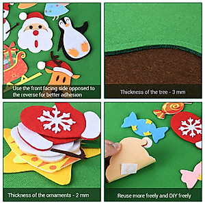 Felt Christmas Tree - 3.5 FT Wall Felt Christmas Tree for Kids with 40 Pcs Ornaments, DIY Xmas Gifts for Christmas Decorations