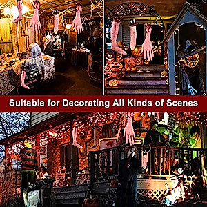 SIHUAN Halloween Horror Party Decorations Hanging Broken Body Parts Halloween Scary Props Bloody Hands Feet Halloween Tricky Haunted House Crime Scene Vampire Zombie Party Favor（3PCS Body Parts）