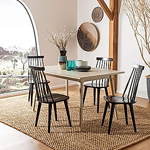 Safavieh American Homes Collection Burris Country Farmhouse Wood Black Spindle Side Chair (Set of 2)