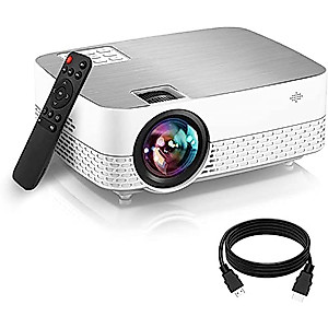 Portable Mini Projector 1080P Supported, 6500 Lumens Movie Projector HiFi Speaker for Home Theater Projector, 60,000 Hours LED Lamp Life Outdoor Video Projector for TV Stick/Switch/Laptop/PS5/USB/HD