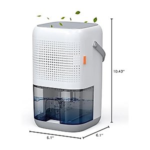 Dehumidifiers for Bedroom - Small Dehumidifier with drain hose 1450ml/49oz - with 2 Modes - 7 Colors LED Light-Auto Shut Off - Ultra Quiet Below 40 dB for 250 sq ft(Hose not included)