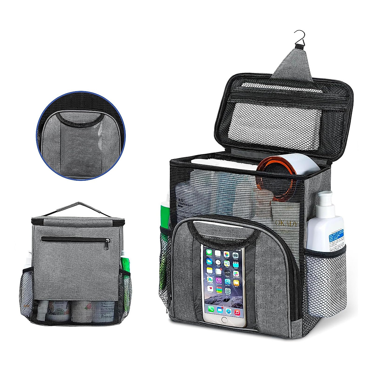 ZHIYUEJING Shower Caddy Dorm, 1 Pack Mesh Shower Caddy, Shower Caddy Portable for Traveling,Mesh Shower Bag for Hanging，Shower Bag for Home, Bathroom, Dorm Room