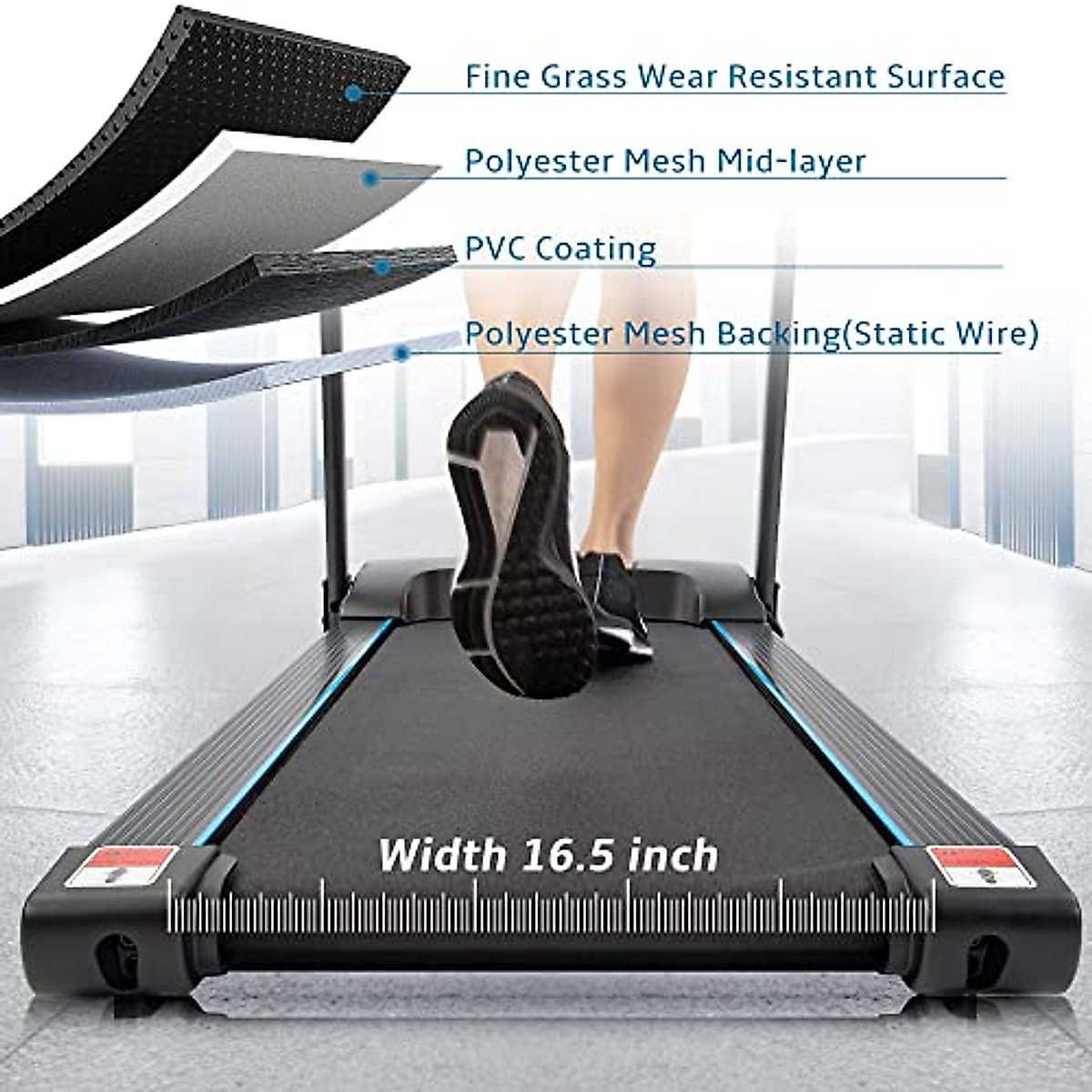 Merax Portable Treadmill for Home, 3.5HP Electric Motorized Running Machine with 10MPH Speed, Large Running Surface, 12 Programs, Speakers, Incline, LCD and Pulse Monitor for Running Walking (Black)