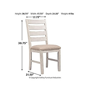 Signature Design by Ashley Skempton Modern Farmhouse Dining Room Chair, 2 Count, Whitewash