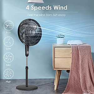Outdoor Fan - 2 in 1 Portable Floor Fan, Cooling Floor Fan with Remote Control, 4 Speeds, 3 Modes, Ultra Quiet Outdoor Fans with Adjustable Height and Tilt, 7.5-Hour Timer Pedestal Fan for Bedroom