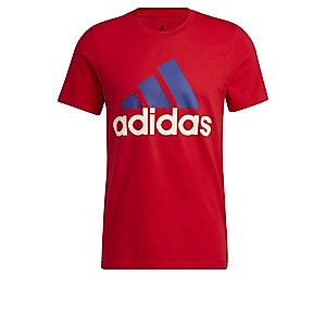 adidas Basic Badge of Sport Tee Scarlet/Victory Blue/Wonder White MD