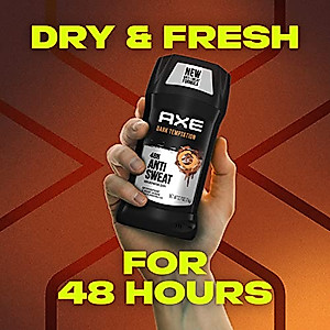 AXE Antiperspirant Stick For Men For Long Lasting Freshness Dark Temptation All Day Fresh Scent 48 Hour Anti Sweat Mens Deodorant 2.7oz 4 Count