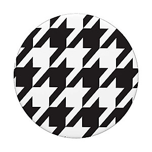 Houndstooth Black and White Pattern Print PopSockets PopGrip: Swappable Grip for Phones & Tablets