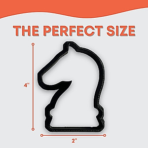 Knight Chess Piece Cookie Cutter with Easy to Push Design, for Baby Showers, Work Events, and Birthday Celebrations (4 inch)