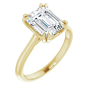 925 Silver, 10K/14K/18K Solid Gold Moissanite Engagement Ring, 2.0 CT Emerald Cut Handmade Solitaire Ring, Diamond Wedding Ring for Women/Her Anniversary Propose Gift, VVS1 Colorless