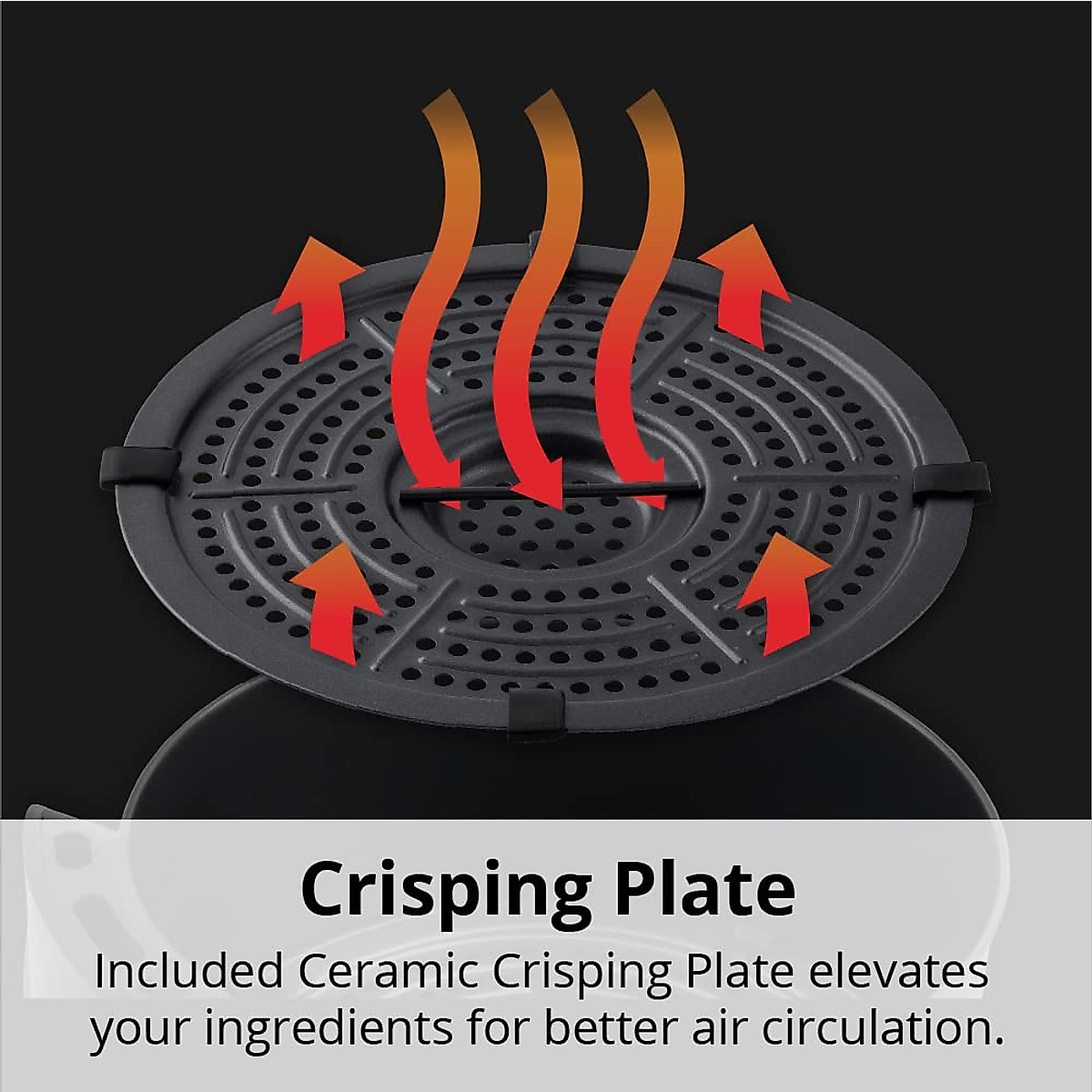 Aria Premium 2 Qt. Retro Style Ceramic Air Fryer, Dark Green/White Trim