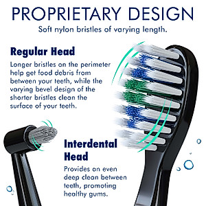 Sonic-FX Duo Rechargeable Electric Toothbrush Set - with 14 Brush Heads, 3 Modes, Smart Auto-Timer, Charging Dock Holder - Dual Handle Electric Tooth Brush for Adults & Kids, Black and White