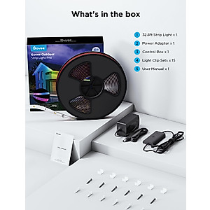 Govee RGBIC Pro Outdoor Strip Lights with Warm and Cold White, 32.8ft WiFi Outdoor LED Eave Lights Waterproof, Outdoor Lights Work with Alexa, App Control for Eave, Stairs, Porch