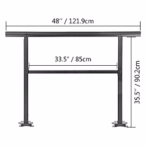 VEVOR Handrail for Outdoor Steps, 3-4 Steps Outdoor Handrail, Adjustable Aluminum Staircase Handrail, Thickened Stair Railings for Porch Railing, Deck Handrail
