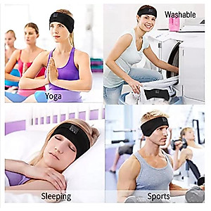 escape innovations Sleep & Fitness Headphones, Wireless Bluetooth Music Headband, Ultra-Thin HD Speakers, Free Charging Cable, Sports, Sleep Mask, Jogging, Walking, Workout, Travel & Meditation.