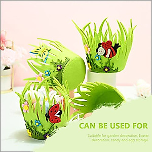 Non- Woven Felt Easter Egg Basket: Fabric Baskets 4Pcs Craft Felt Baskets for Easter Egg Hunts Party Decoration