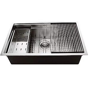 Nantucket Sinks SR-PS-3220-16 32 Inch Prep Station Stainless Kitchen Sink