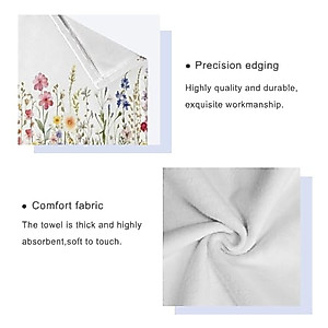 Flradish Watercolor Flowers Butterflies Towels 3 Pack Bath Towels for Bathroom Set Soft Cotton Highly Absorbent Lightweight & Quickdry Towel Set 1 Bath Towel,1 Hand Towel,1 Washclothe