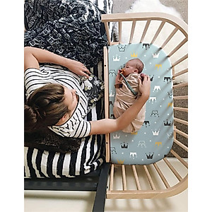 Newborn Baby Mose Basket Sheet Bassinet Sheet Cradle Sheet Adapts To Rectangle Oval Pram Bassinet (B, One Size)