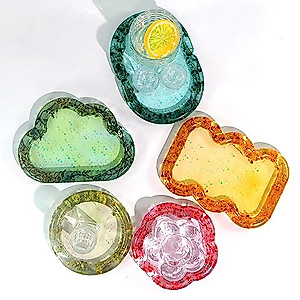 Cloud Heart Flower Shape Tray Molds with Edge Jewelry Tray Candle Holder Mold Plate Dish Container Resin Casting Mould Jewelry Storage Tray Silicone Mold DIY Craft Supplies Storage Container