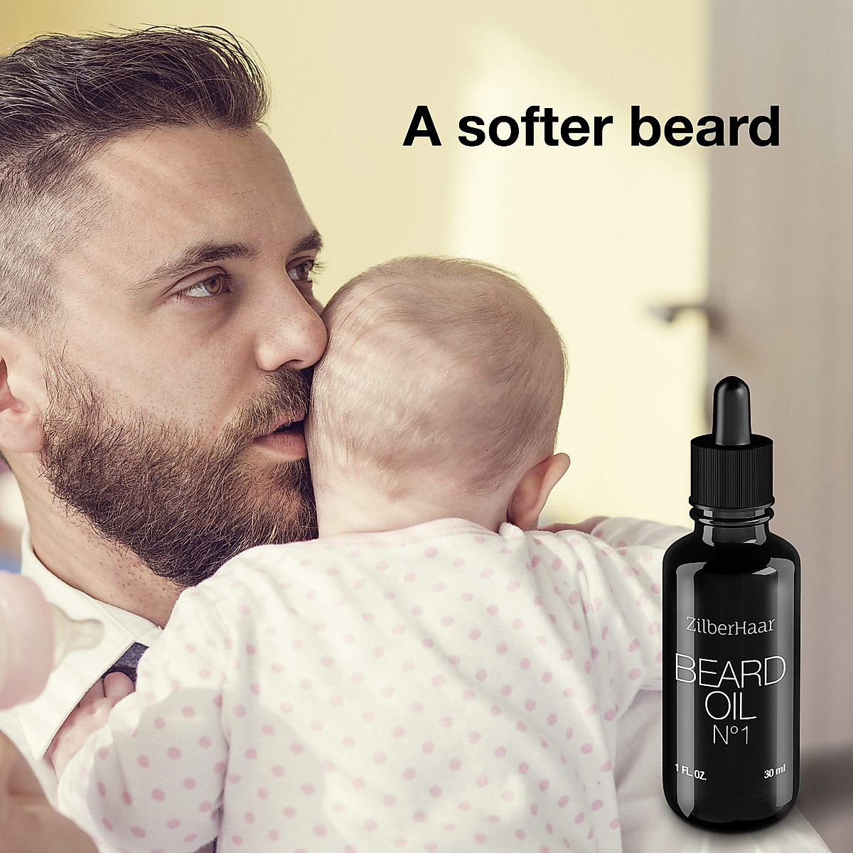 ZilberHaar Beard Oil and Brushes Bundle - Regular Beard Brush Stiff + 1oz Beard Oil + Beard Comb + Pocket Beard Brush Stiff