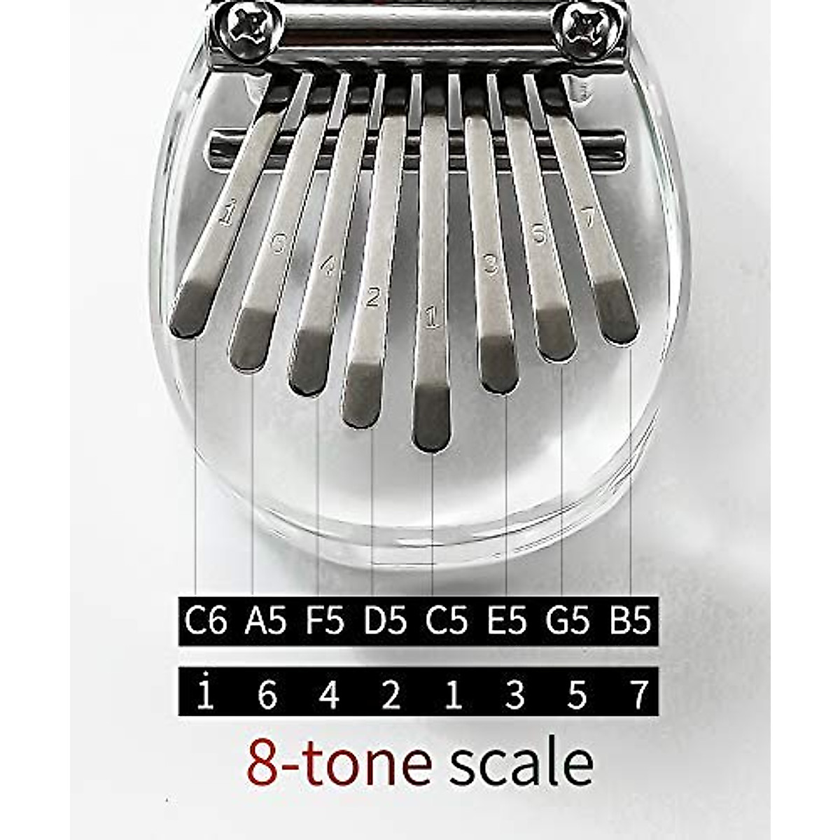 Mini Kalimba 8 Keys Crystal Thumb Piano Best Gift for Kids Adults and Beginners in Birthday Christmas and Other Occasions(Crystal oval)