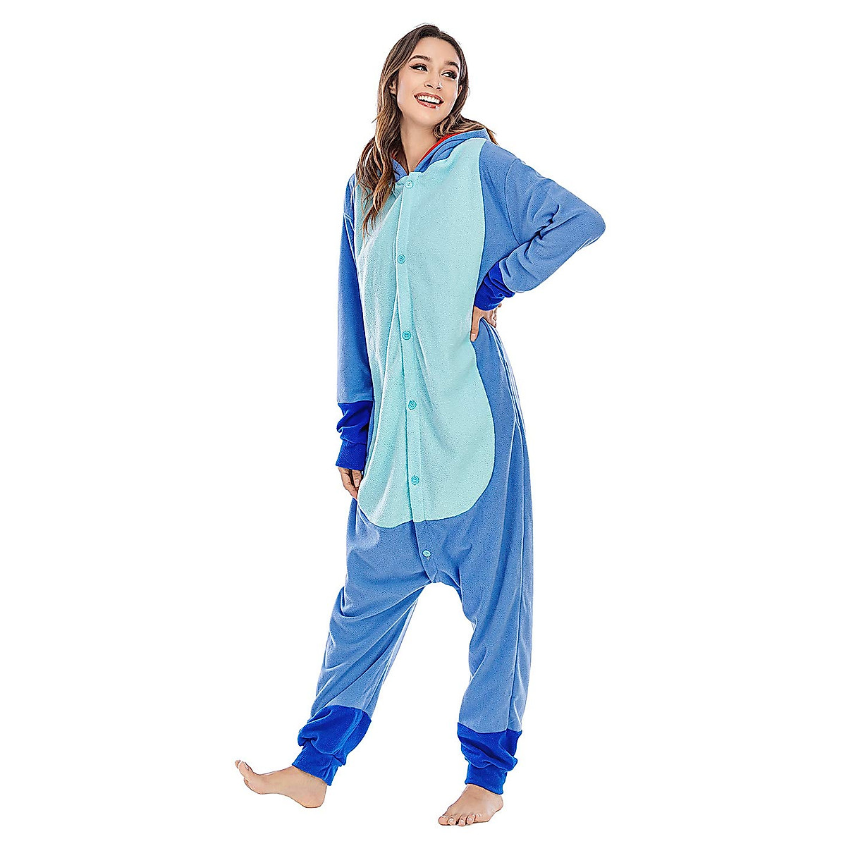 Etoson Onesie Cosplay Halloween Costume Unisex Animal Pajama,Blue,M