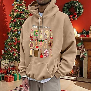 Mens Ugliest Christmas Sweatshirt Crewneck Long Sleeve Shirts Funny Printed Oversized Hoodie Pullover With Pocket Family Mens Christmas Gray Crewneck