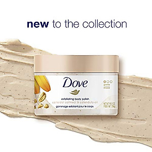 Dove Scrub for Silky Skin Oatmeal & Calendula Oil Body Scrub Exfoliates & Gives Lasting Nourishment 10.5 oz 4 Count