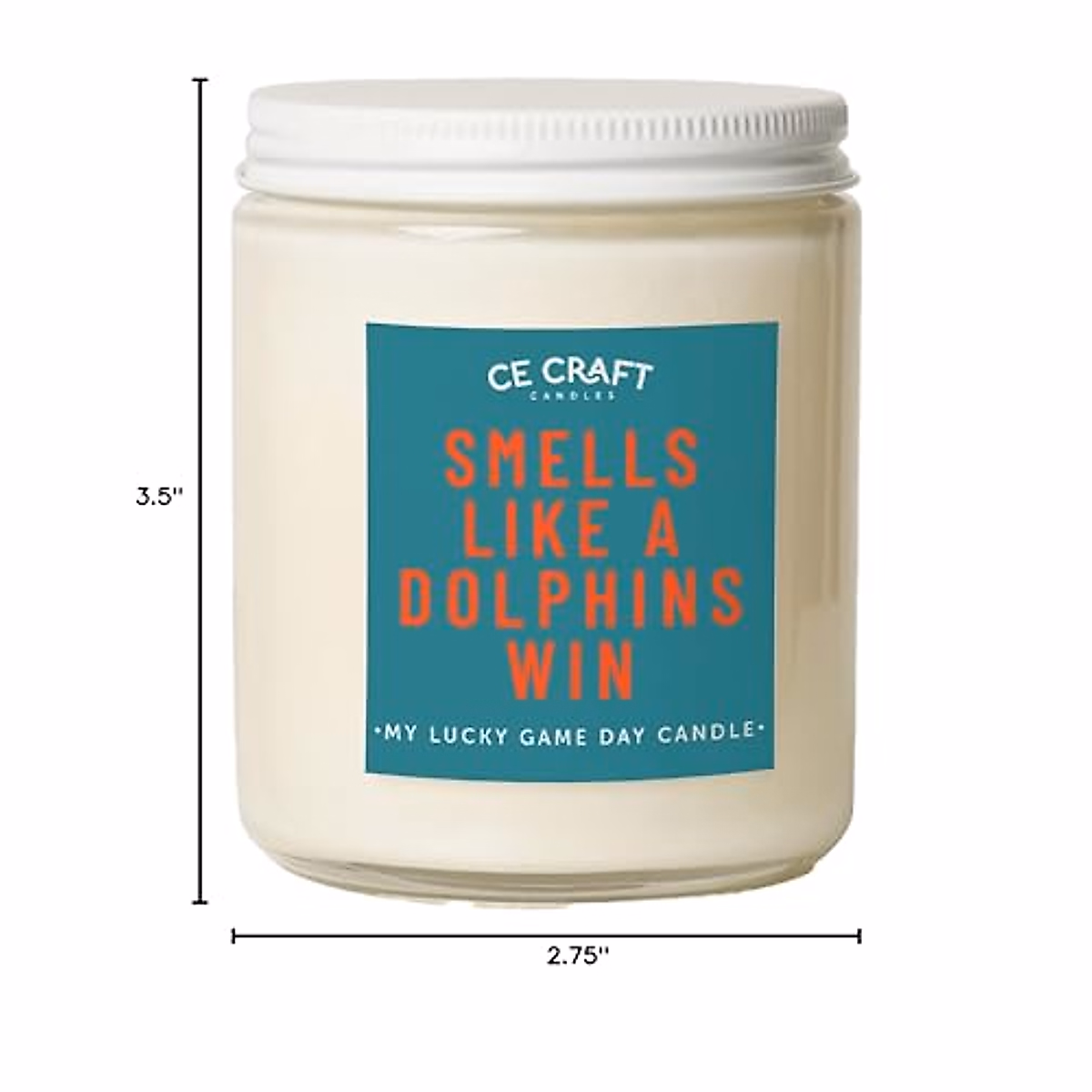 CE Craft - Smells Like A Dolphins Win Candle - Football Themed Candle, Gift for Dad, Gift for Son, Florida Gift, Florida Themed Candle, Gift for Him (Iced Vanilla Woods)