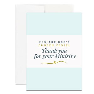 Simply Uncaged Christian Gifts Ministry Appreciation Card 5x7Inch for Pastor, Minister, Church Staff, Volunteers, Ministry Appreciation Gift Card for Ministers (Single Card)