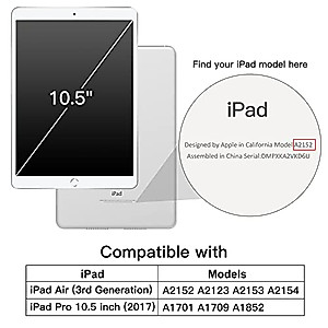 JETech Case for iPad Pro 10.5-Inch and iPad Air 3 (10.5-Inch 2019, 3rd Generation), Smart Cover Auto Wake/Sleep Cover (Black)