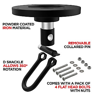 RDX Speed Bag Speedball Swivel, Heavy Duty 360 Multi Direction, Powder Coated Iron Mount Hook for Ceiling and Platform, Boxing Punching Training MMA Muay Thai Equipment Accessories Hanger with Screws