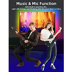 Daymeet LED Lights for TV, 9.8FT Led Backlight TV Lights RGB Led TV Lights for 32-60inch TV USB Led Strip Lights for TV Led Lights Sync with Music Bluetooth APP Control Led Lights for Bedroom