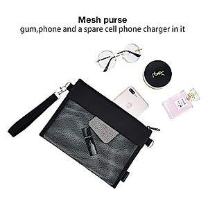 Yorssley Mesh Bag 2pack Crossbody Shoulder - Light Weight Heavy Duty Seashell Beach Double Purse Women