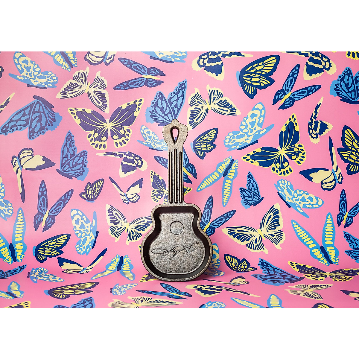 Lodge 4.5 Inch Dolly Parton Mini Rockstar Cast Iron Guitar Skillet - Hand Wash Only Collector’s Piece - Cast Iron Skillet for Single Serve or Decorative Use