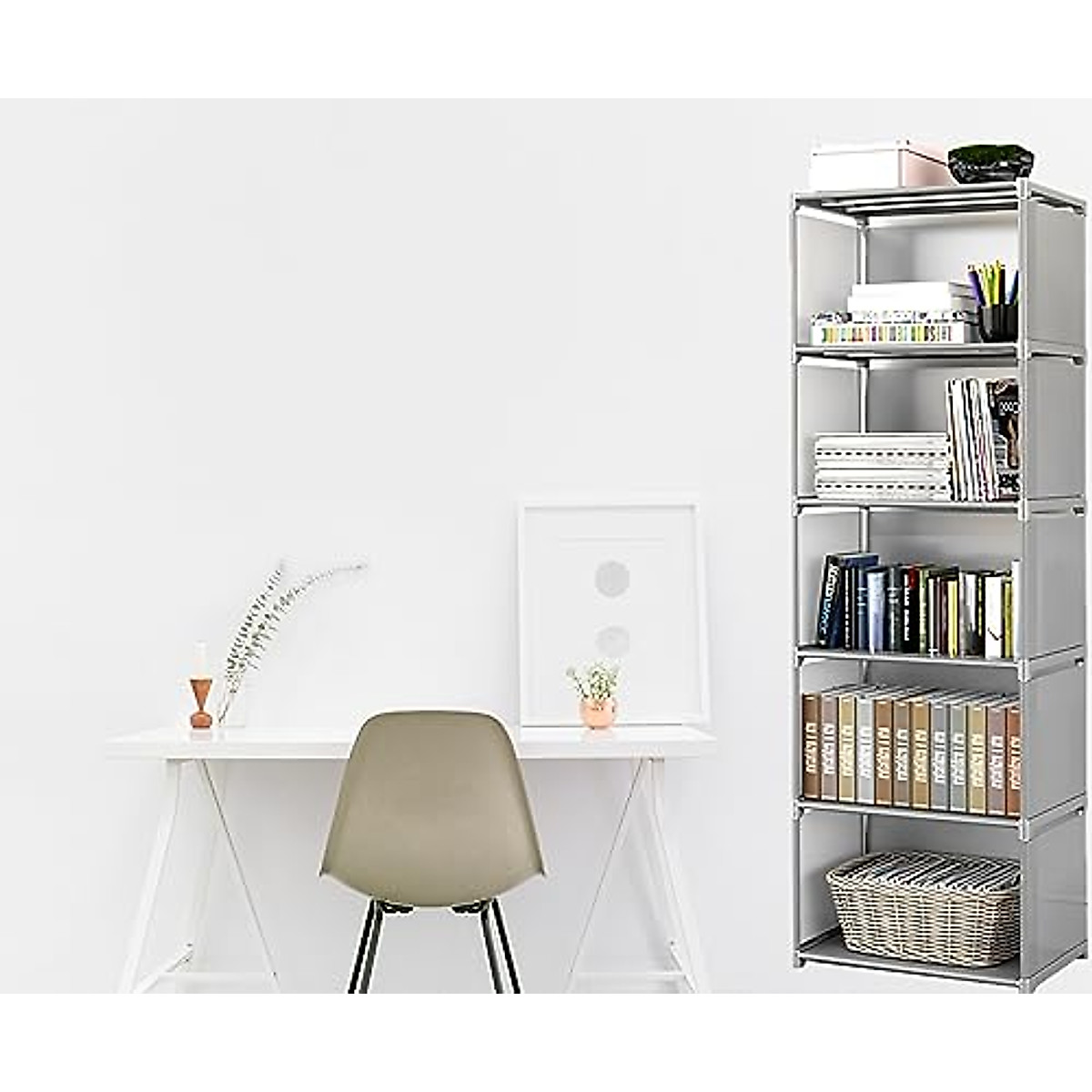 3,4,5-Tier Cube Storage Shelf or Organizer | Can be Used as Bookshelf, Bookcase, Closet, Pantry Shelves and Many More (5-Tier)