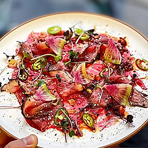 Mora Ceramic Dinner Plates Set of 6, 10 inch Dish Set - Microwave, Oven, and Dishwasher Safe, Scratch Resistant, Modern Rustic Dinnerware- Kitchen Porcelain Serving Dishes - Vanilla White