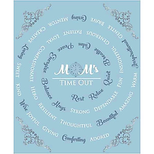 Mom's Time Out Velvet Luxury Throw Blanket 50x60 Soft Sentiments Teal