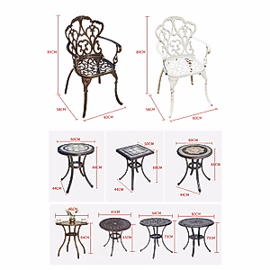 EESHHA Garden Bench Garden Furniture Sets Table and Chairs Garden 5 Piece Cast Aluminum Outdoor Bistro Set Patio Furniture Set of 5