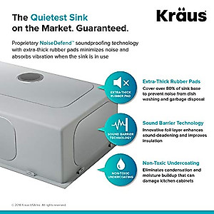 KRAUS Standart PRO 33-inch Drop In/Undermount 16 Gauge Double Bowl 2-Hole Stainless Steel Kitchen Sink, KHT302-33