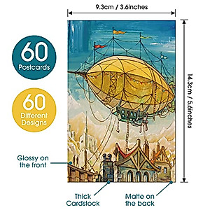 Gersoniel 60 PCS Vintage Collection Postcard Set Retro Style Botanical Butterfly Mushroom Nature and Ephemera Postcards for DIY Card Paper