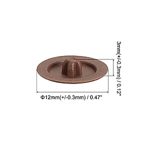 HARFINGTON Screw Cap Covers, 40pcs 11.5x3mm Plastic Screw Decoration Cover for Phillips Cam Fitting Nut Self-Tapping Screw, Coffee