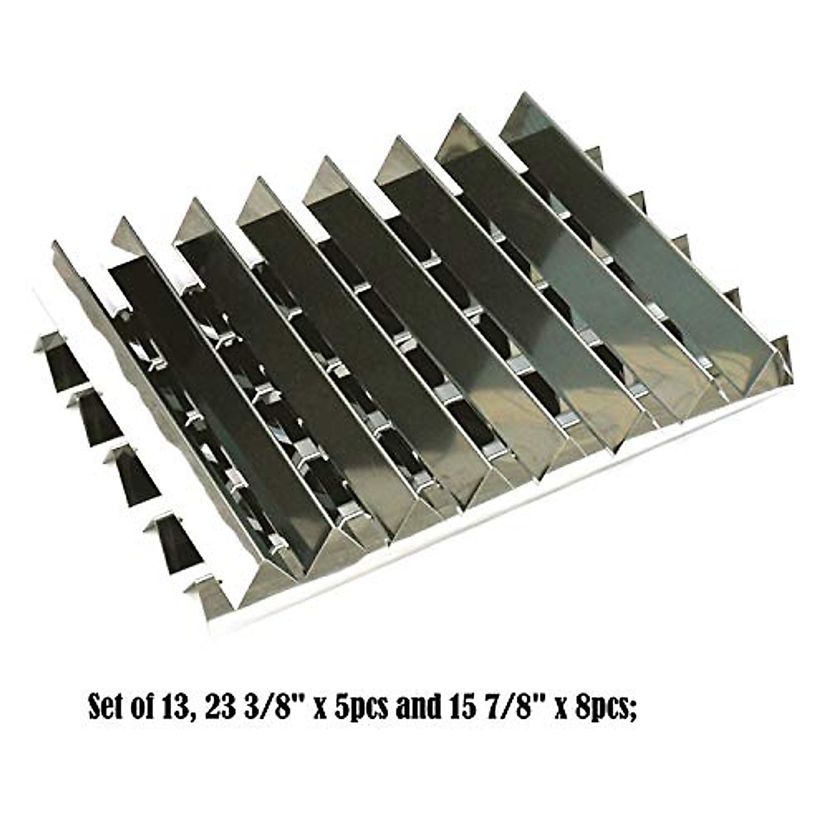 Direct Store Parts DP109 Stainless Steel Flavorizer Bars/Heat Plates (13-Pack) Replacement for Weber Genesis 1000-5500, Platinum I & II Gas Grills, Weber Part # 7538 (Aftermarket Parts)