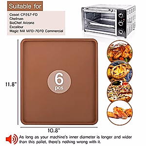 6 Pack Silicone Dehydrator Trays Compatible with Cosori CP267-FD, Nonstick Silicone Drye Sheets with Edge, Multi-purpose Reusable for Jerky, Fruit, Meat, Herbs, Vegetables, Crackers